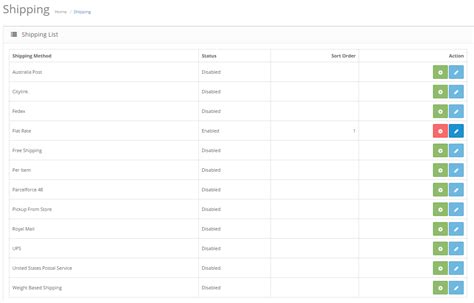Extension Shipping OpenCart Documentation