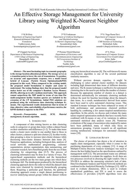An Effective Storage Management For University Library Using Weighted K