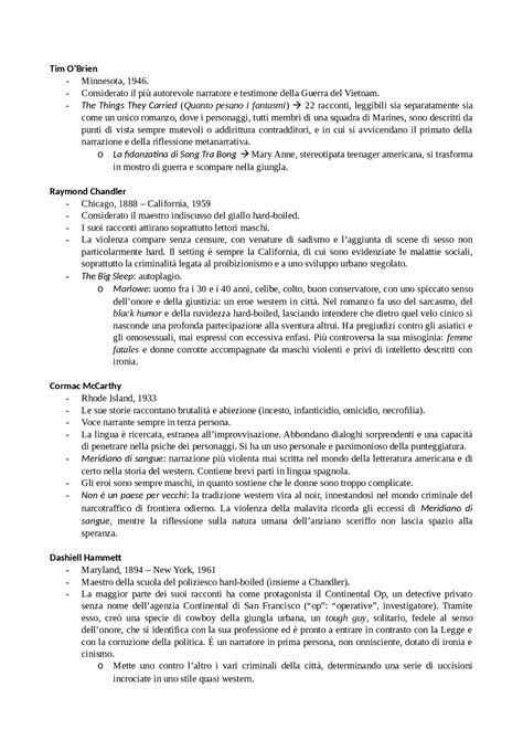 Riassunto Autori Trattati In Dizionario Per Autori Appunti Di