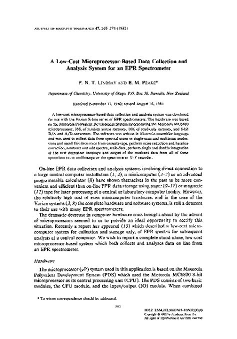 pdf a low cost microprocessor based data collection and analysis system for an epr
