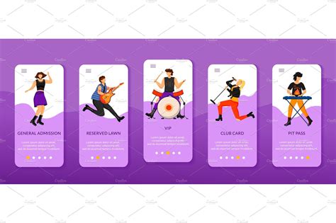 Concert Ticket Types Onboarding App Templates ~ Creative Market