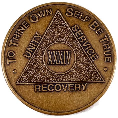 34 Year Bronze Aa Meeting Recovery Chips Bulk Sobriety Coinstokens