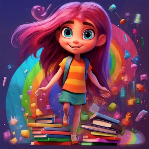 Back To School Colorful Bright Happy Cartoonist Pixar Disney Rainbow