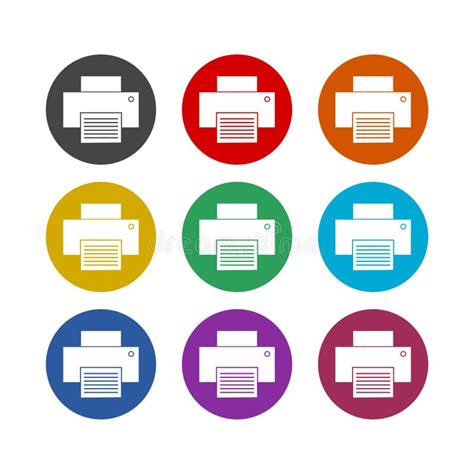 Icono De Color De La Impresora Aislado En Fondo Blanco Ilustración Del
