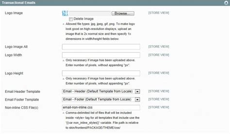 Transactional Emails Templates Email Template Configuration