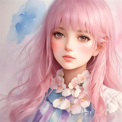 Diosa del anime hermosa atestación ai generó arte Foto Premium