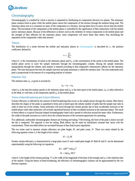 Chromatography Pdf Chromatography Diffusion