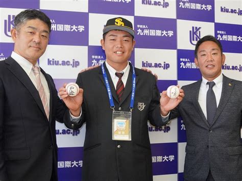 ソフトバンク育成3位佐倉俠史朗「3割30本」「柳田選手や近藤選手を追い越したい」指名あいさつででっかい夢披露：「おっ！」でつながる地元密着の