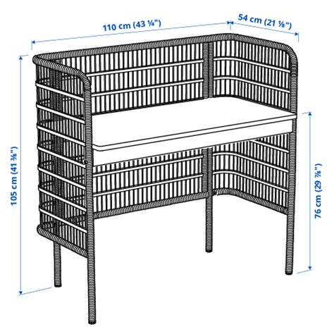FRYKSÅS 書桌 工作桌 籐製 110x54 公分 IKEA 線上購物