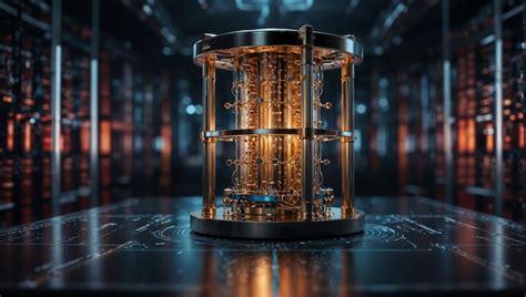 Abstract Quantum Computing Circuit With Futuristic Design Premium Ai