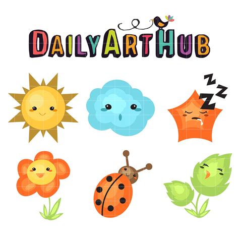 FREE Kawaii Natures Clip Art Set Free Clip Art Free Art Art Hub