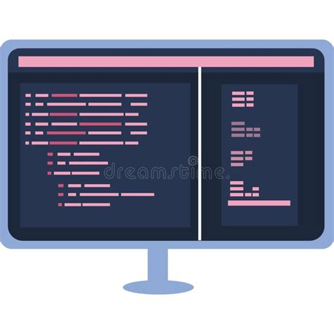 Program Code On Computer Screen Vector Icon Stock Illustration