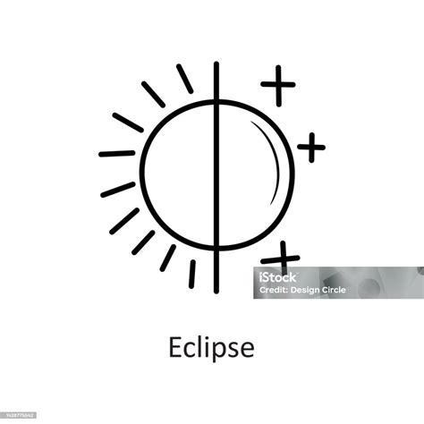 Eclipse ベクター アウトライン アイコン デザイン イラスト白い背景にスペース記号 Eps 10 ファイル Horizonの
