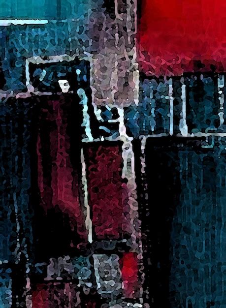 Premium Photo A Painting Of A Building With A Sign That Says Exit