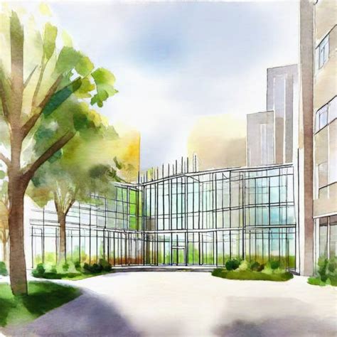 Watercolor Of Conceptual Visualization Of The Bim Model Utilities Of The Building Stock