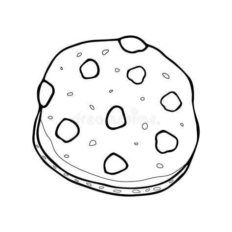 Galleta De Chocolate Con Contorno Negro Sobre Fondo Blanco Para