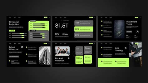 Презентация черно зеленой инвестиционной питч колоды 001 Шаблоны презентаций Включая черный и