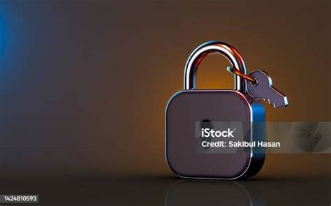 어두운 배경의 자물쇠와 키 아이콘 3d 렌더링 개념 보호를위한 3차원 형태에 대한 스톡 사진 및 기타 이미지 3차원 형태 자물쇠 방패 Istock