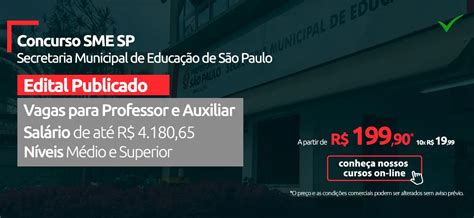 Saiu Concurso Sme Sp Editais Com 924 Vagas Para Professor E Auxiliar