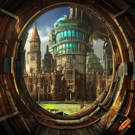 Steampunk Fantasy City With Circular Structures On Craiyon