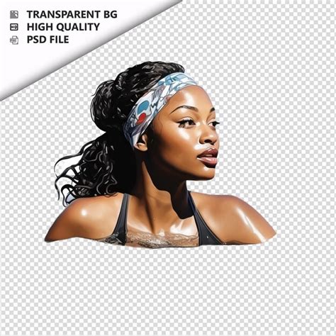 Mujer Negra Nadando Estilo Ultra Realista Con Fondo Blanco Archivo