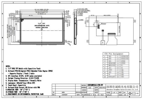 Medical Grade TFT LCD Capacitive Touchscreen Pin Inch X Wvga Module