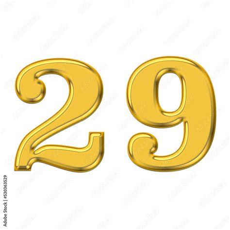 Gold 3d Number 29 PNG Transparent Background Birthday Celebrations