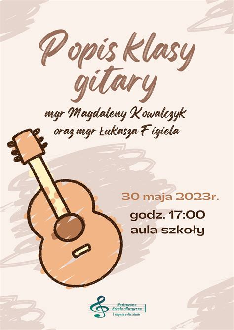 Popis klasy gitary mgr Magdaleny Kowalczyk oraz mgra Łukasza Figiela Państwowa