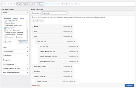 How To Add A Page To A Menu Church Admin Plugin