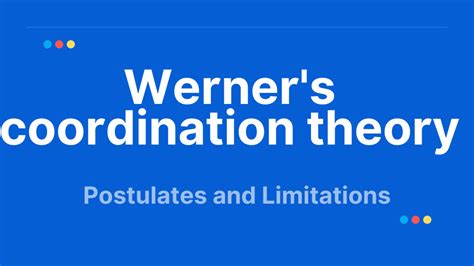 Werners Theory Of Coordination Compounds Chemistry Notes