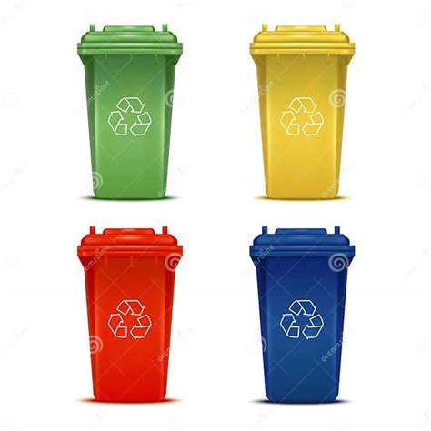 Legături De Culori Detaliate 3d Realiste Cu Panouri De Reciclare Setate