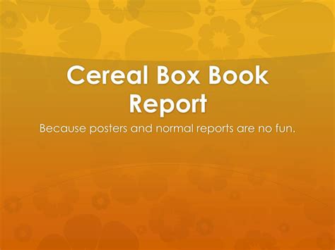 PPT Cereal Box Book Report PowerPoint Presentation Free Download ID 2824787