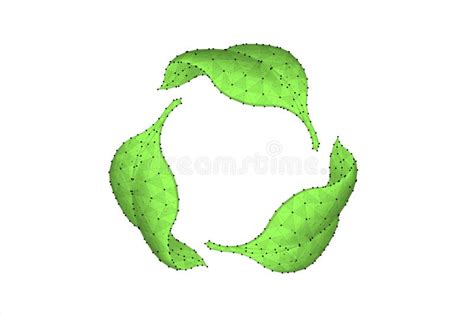 Three Green Leaf Recycle Icon Sustainable Packaging Concept Of