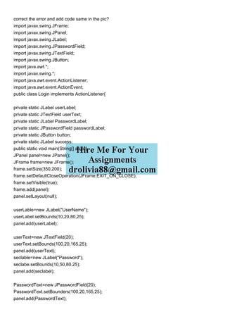 Correct The Error And Add Code Same In The Pic Import Jav Pdf