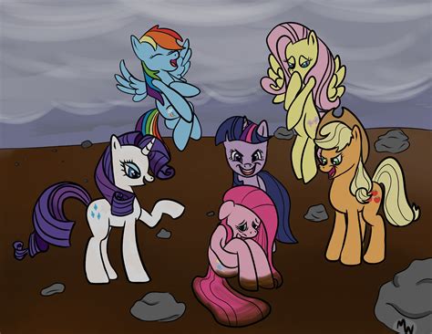 438107 Grimdark Artist Midnight Wizard Applejack Fluttershy