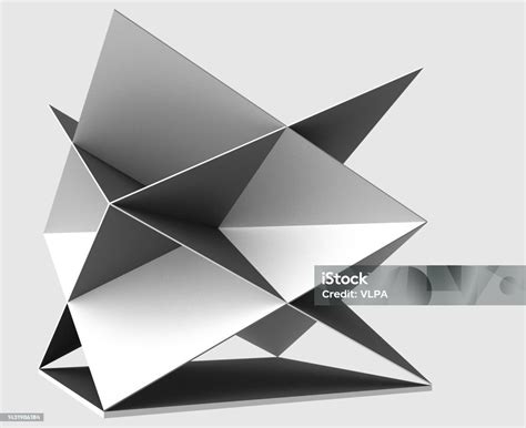 Abstract Modern Sculpture Square Planes Intersecting Each Other