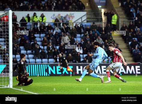 Coventry Citys Ellis Simms Scores Their Sides Second Goal Of The Game