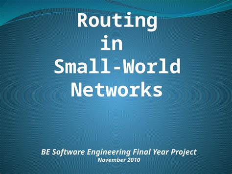Pptx Routing In Small World Networks Dokumentips
