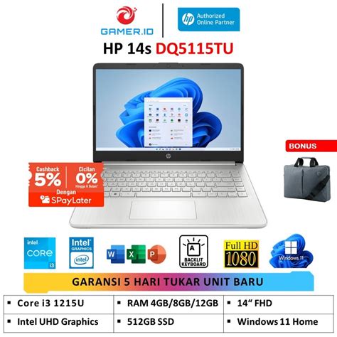 Jual LAPTOP HP DQ TU INTEL I U RAM GB GB GB GB SSD WIN OHS FHD BACKLIT