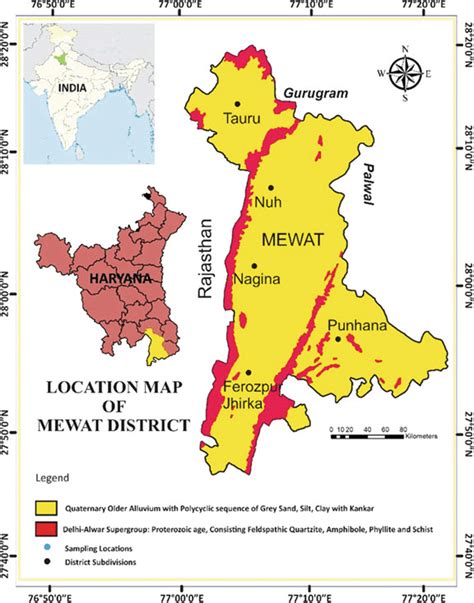 1 Location And Geological Map Of Mewat District Of Haryana India