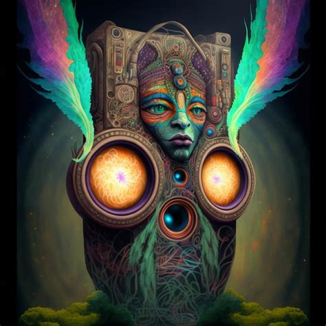 Premium Ai Image Illustration Of A Psychedelic Native American Music