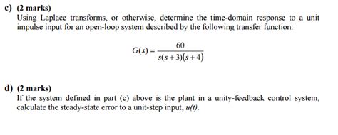 solved using laplace transforms or otherwise determine the
