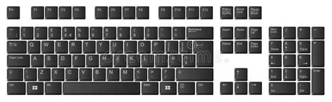 Computer Keyboard UK Layout Black Keys Stock Illustration Illustration Of Letters Letter