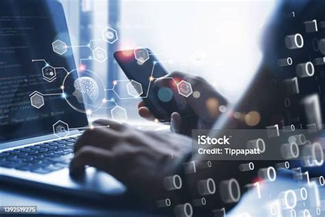 Ai 인공 지능 디지털 소프트웨어 개발 빅 데이터 사물 인터넷 Iot 개념 터치스크린에 대한 스톡 사진 및 기타 이미지 터치