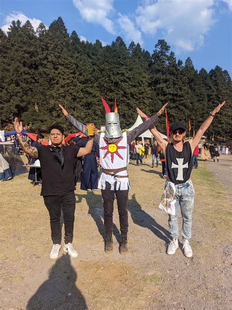 Me And My Friend Taking A Moment To Praise The Sun At A Medieval
