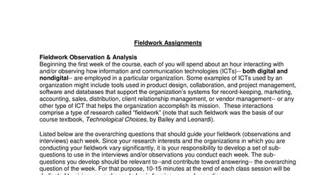 Fieldwork Assignmentspdf Docdroid