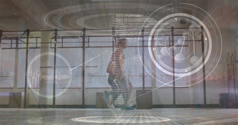 Animation Of Scope Scanning And Data Processing Over Pedestrians