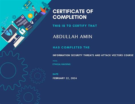 Completed A Course On Cybersecurity Threats And Vectors Abdullah Amin