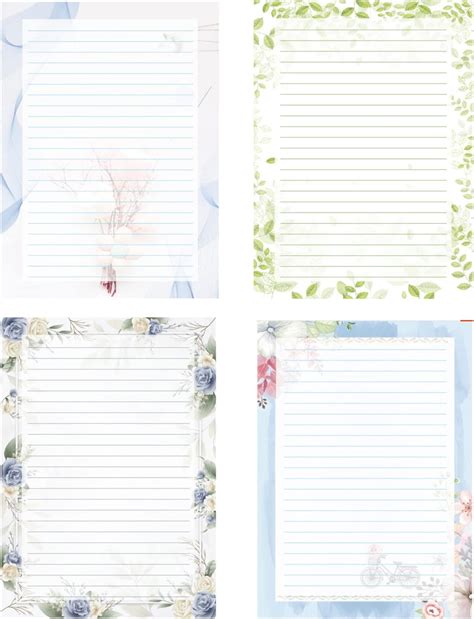 52 Lined Writing Stationery Paper Beautiful Designs For