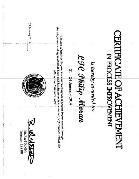 Process Improvement Certificate Pdf